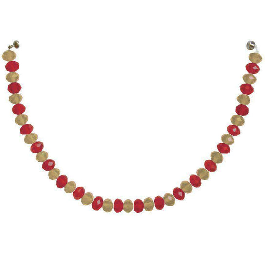 12" Crystal Garland - Red/Gold (Set of 3) Magnetic Chandelier Crystal ...